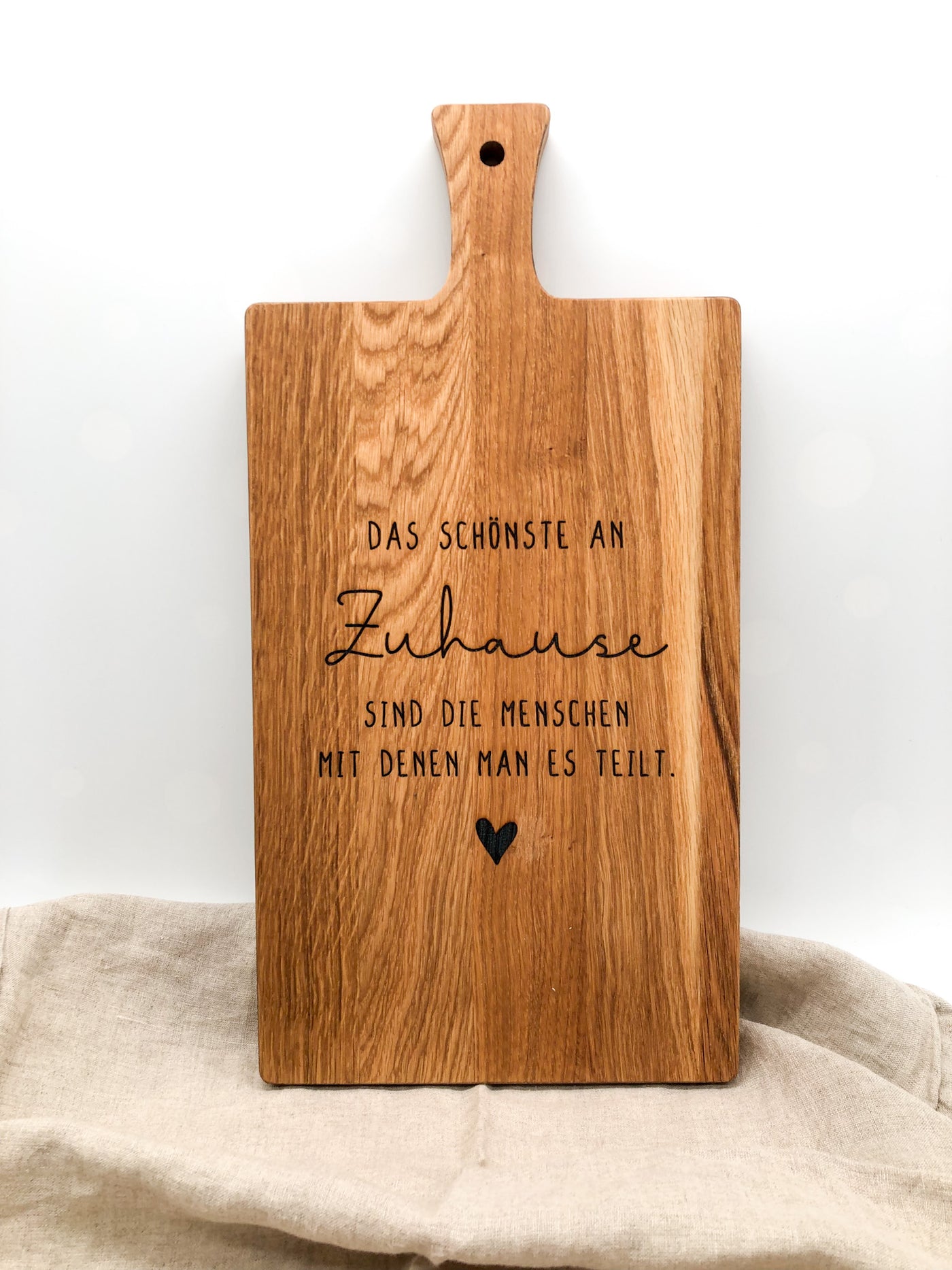 Holzbrett Schneidebrett Das schönste an Zuhause sind die Menschen mit